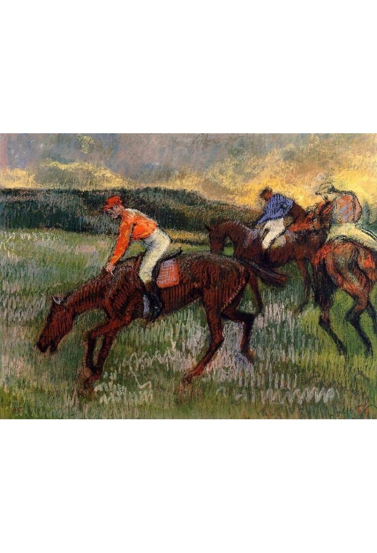 Three Jockeys by Edgar Degas - Art gallery oil painting reproductions