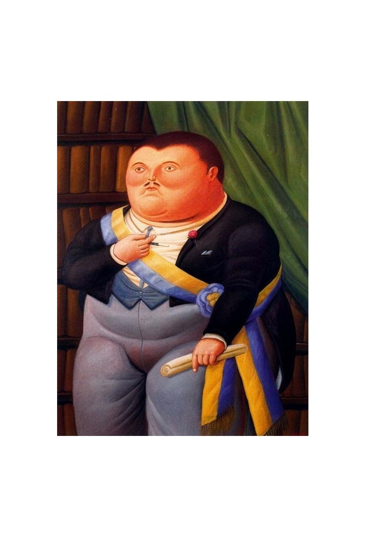 El Presidente 2 By Fernando Botero - Art gallery oil painting...