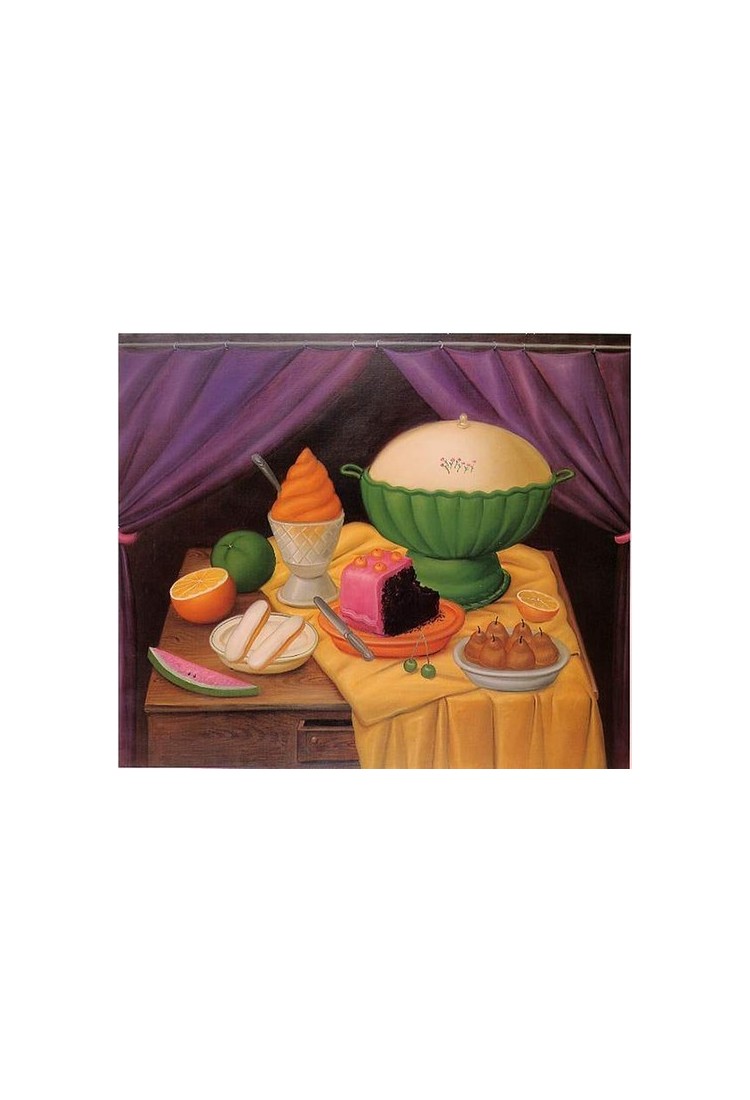 Still Life 1990 By Fernando Botero - Art gallery oil painting...