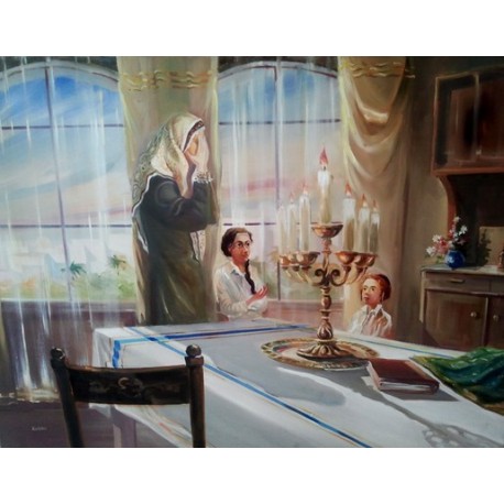 Shabbat Candle Lighting Painting