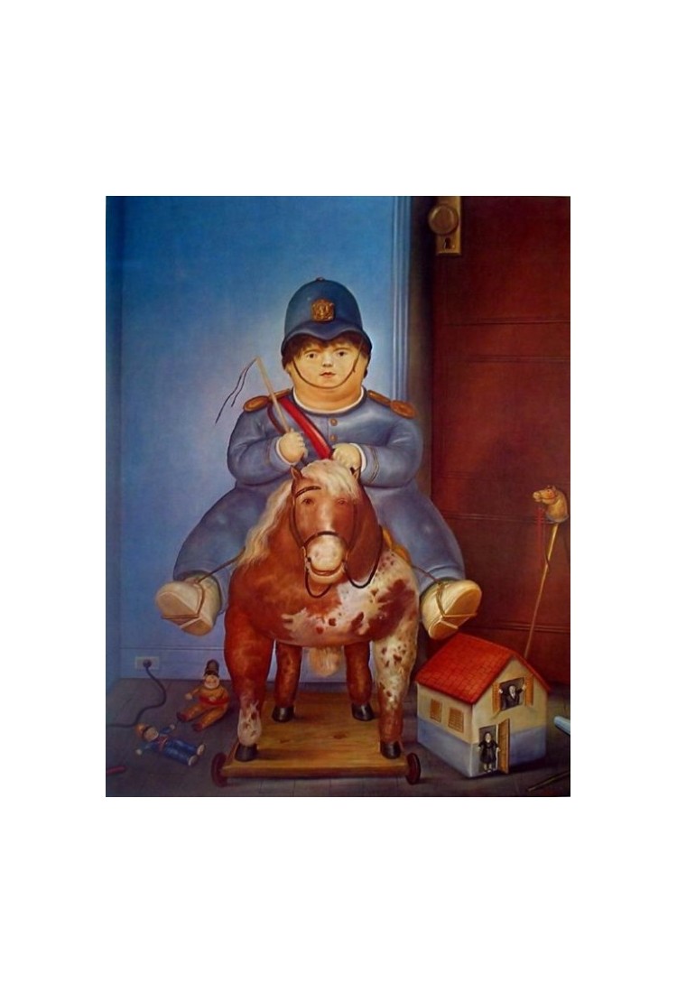 Pedrito, 1975 By Fernando Botero- Art gallery oil painting...