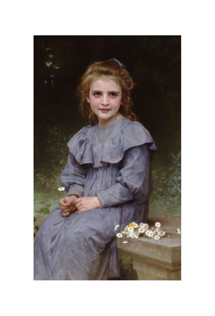 Daisies1894 by -William Adolphe Bouguereau - Art gallery oil...