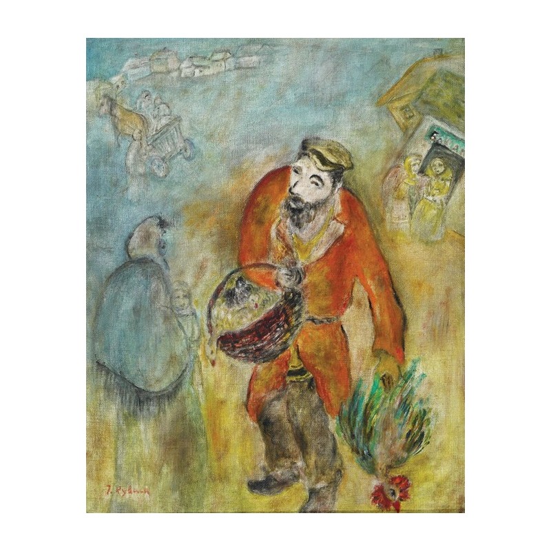 Poultry Vendor by Issachar Ber Ryback oil painting | jewish art oil ...
