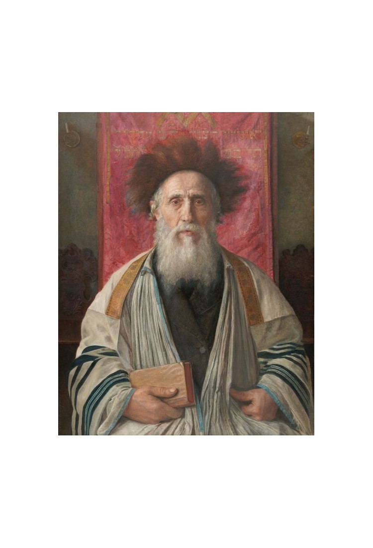 Portrait of a Rabbi by Isidor Kaufmann - Jewish Art Oil Painting...